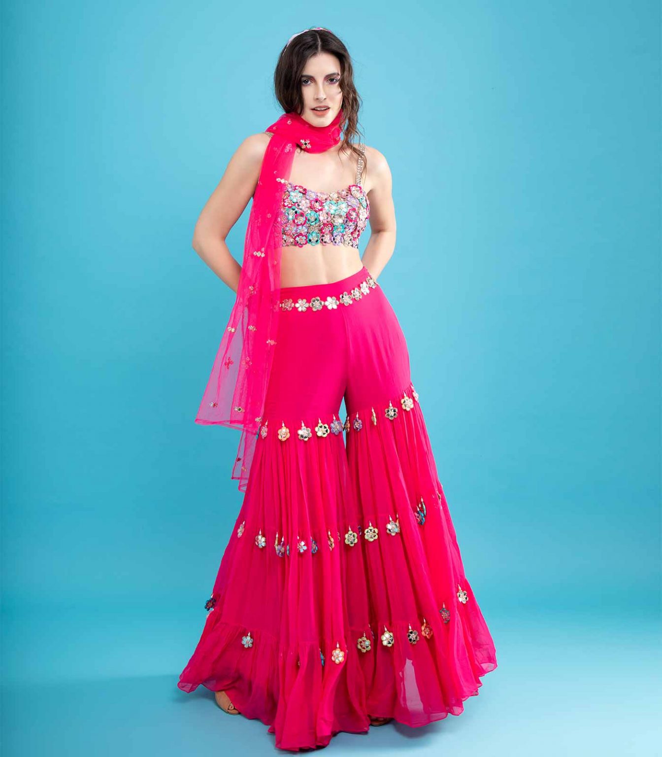 Sharara choli stole – Akanksha Gajria
